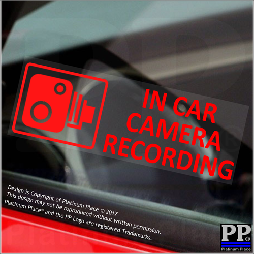 5 x Stickers In Car Camera Recording Signs RED Warning CCTV Van Taxi ...