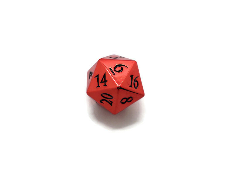 Metal D20 F*** Dice Critical Fail F 20 Sided Die DND Blood Red Metallic ...