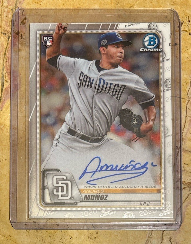 Andres Munoz 2020 Bowman Chrome RC Auto Seattle Mariners Lot 1st ...
