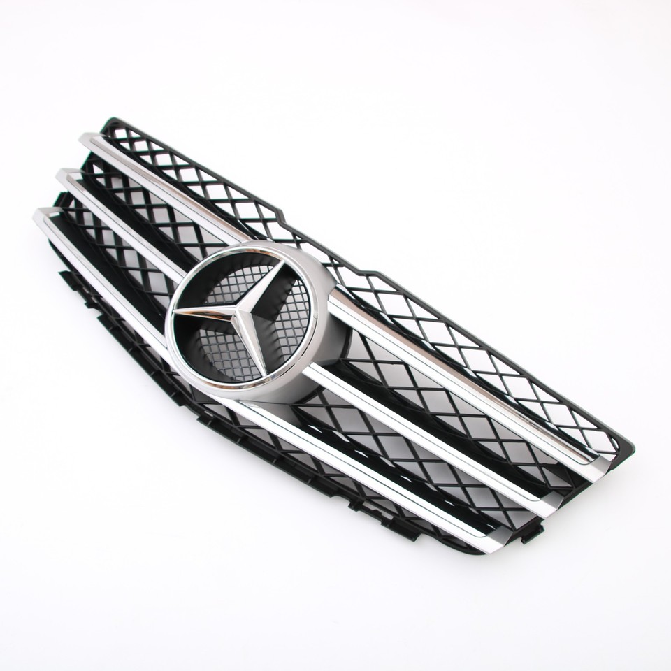 Silver For Mercedes Benz GLK X204 GLK350 Front Bumper Grille W/ Emblem ...
