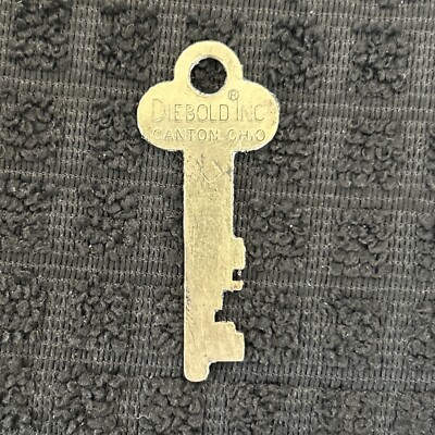 Vintage Canton Ohio Diebold Safe Deposit Lock Key L 0.05"T x 0.35"W x 2 ...
