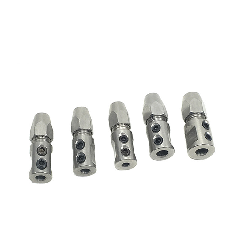 RC Boat Flexible coupling CNC Stainless Steel Flex Collet Coupler 5x4 ...