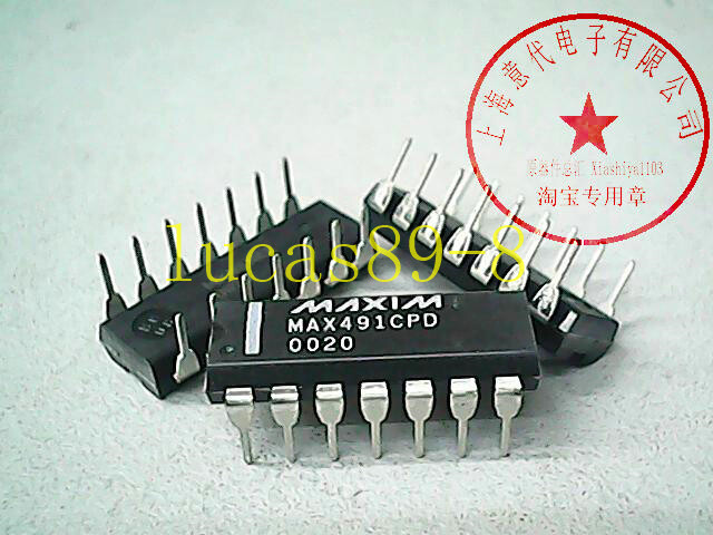 10 PCS MAX491CPD DIP-14 MAX491 Slew-Rate-Limited RS-485/RS-422 ...