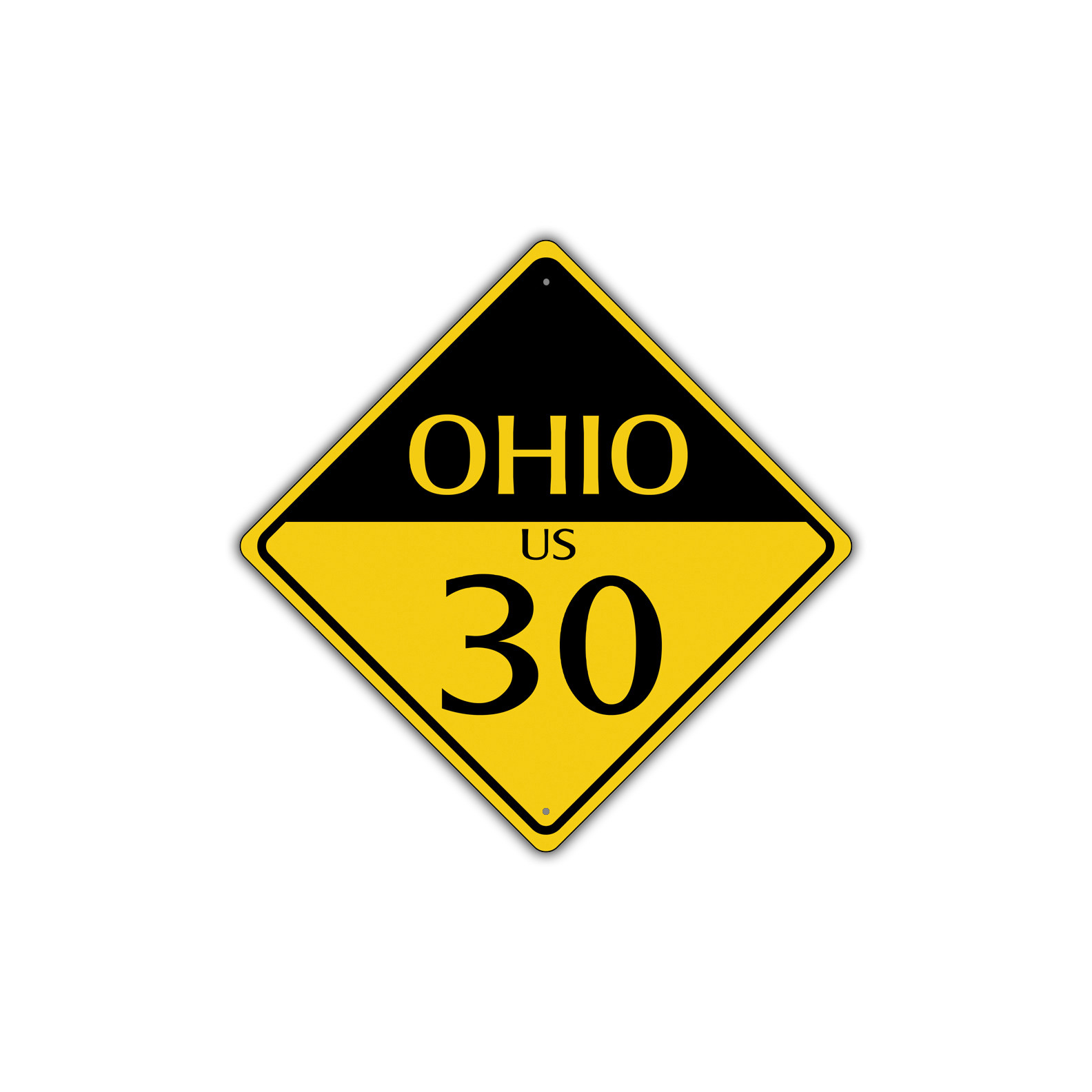 Ohio US 30 Diamond Sign Highway Road Notice Bar Club Decor Aluminum ...
