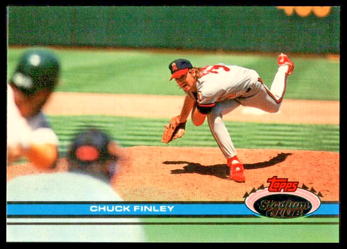 1991 Stadium Club #81 Chuck Finley California Angels MLB Baseball Card ...