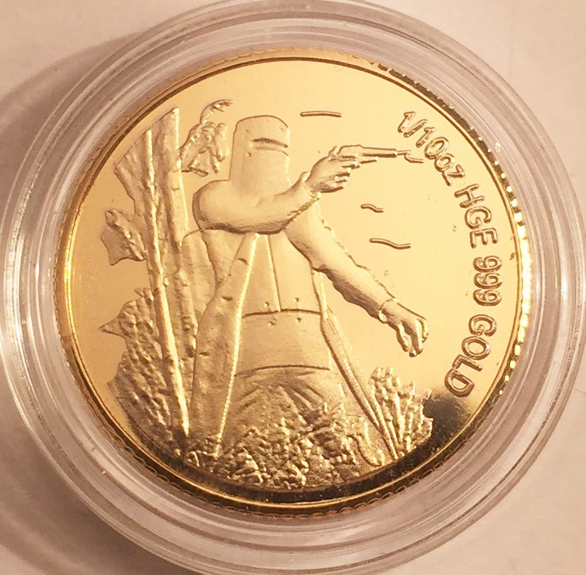 Set of 4 "Ned Kelly" 1/10th oz HGE 999 Gold Australian Coins/tokens ...