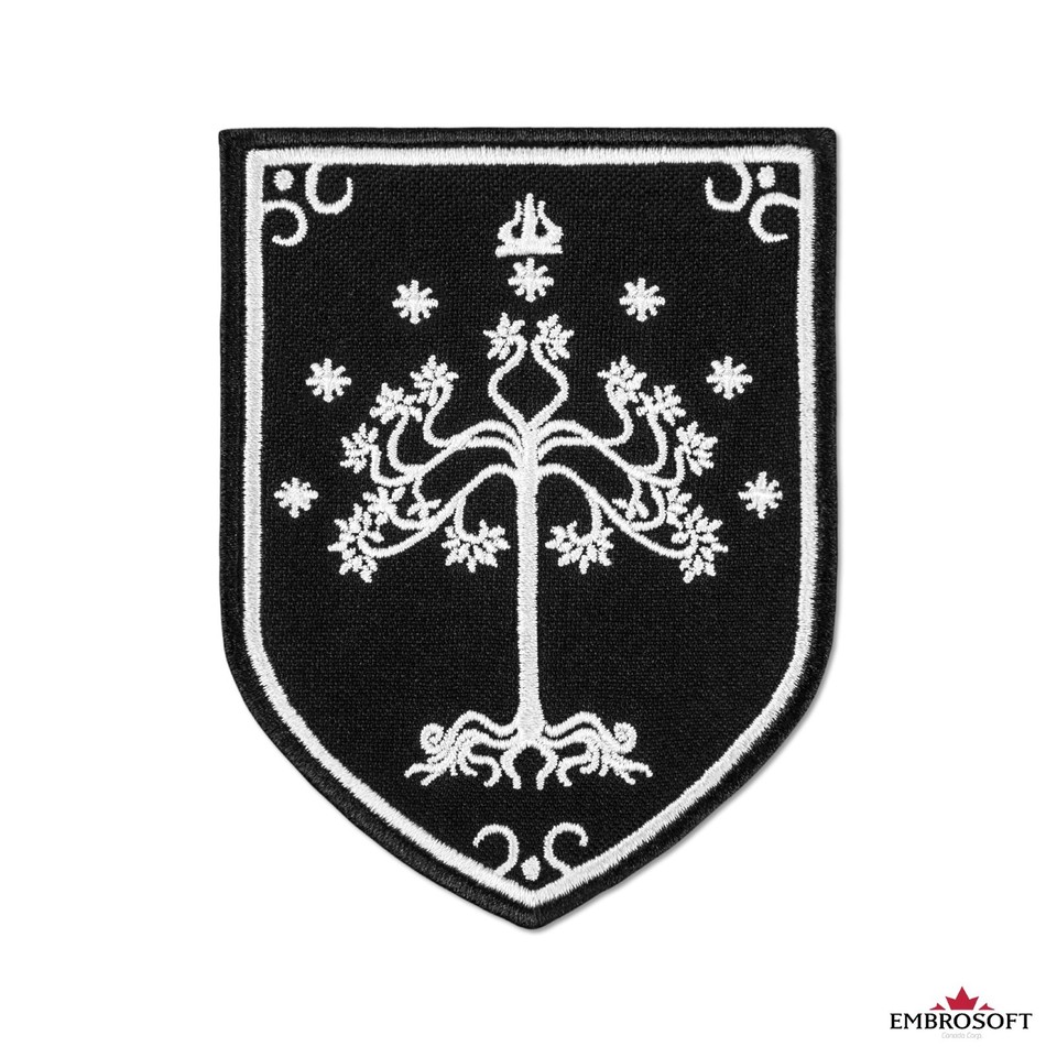 White Tree of Gondor Patch, Embroidered Tolkien LotR Emblem, Iron On, 3 ...