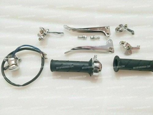 For Royal Enfield Handlebar Lever Dipper Switch Twist Grip Set Complete ...
