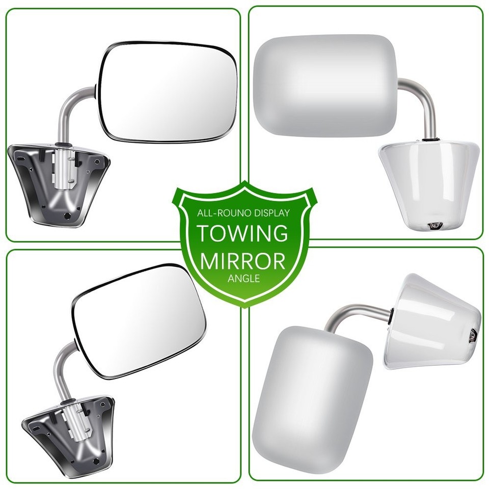 Left+Right Chrome Side View Rear Manual Mirrors For Chevy GMC Pickup ...