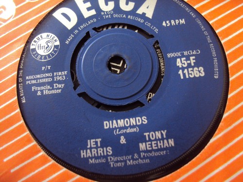 JET HARRIS & TONY MEEHAN "DIAMONDS" EX 1963 ORIGINAL DECCA RECS.45 RPM ...