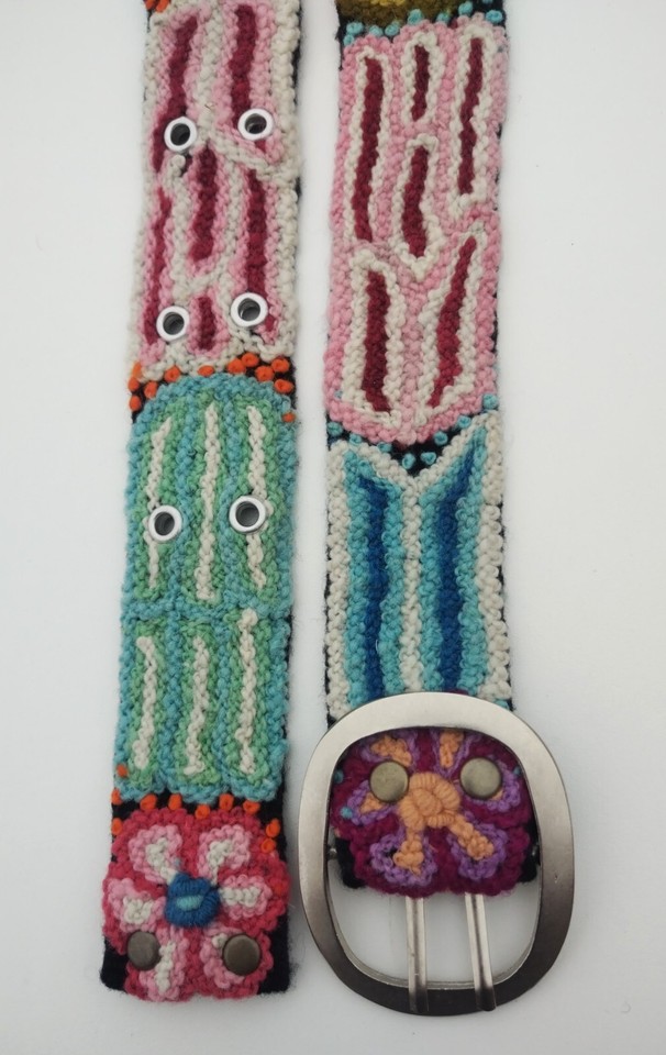 Embroidered belt floral colorful, peruvian wool embroidered belts SIZE ...