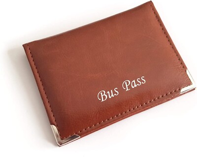 Vegan Leather Bus Pass Oyster Travel Card Bus Pass ID Holder Wallet ...