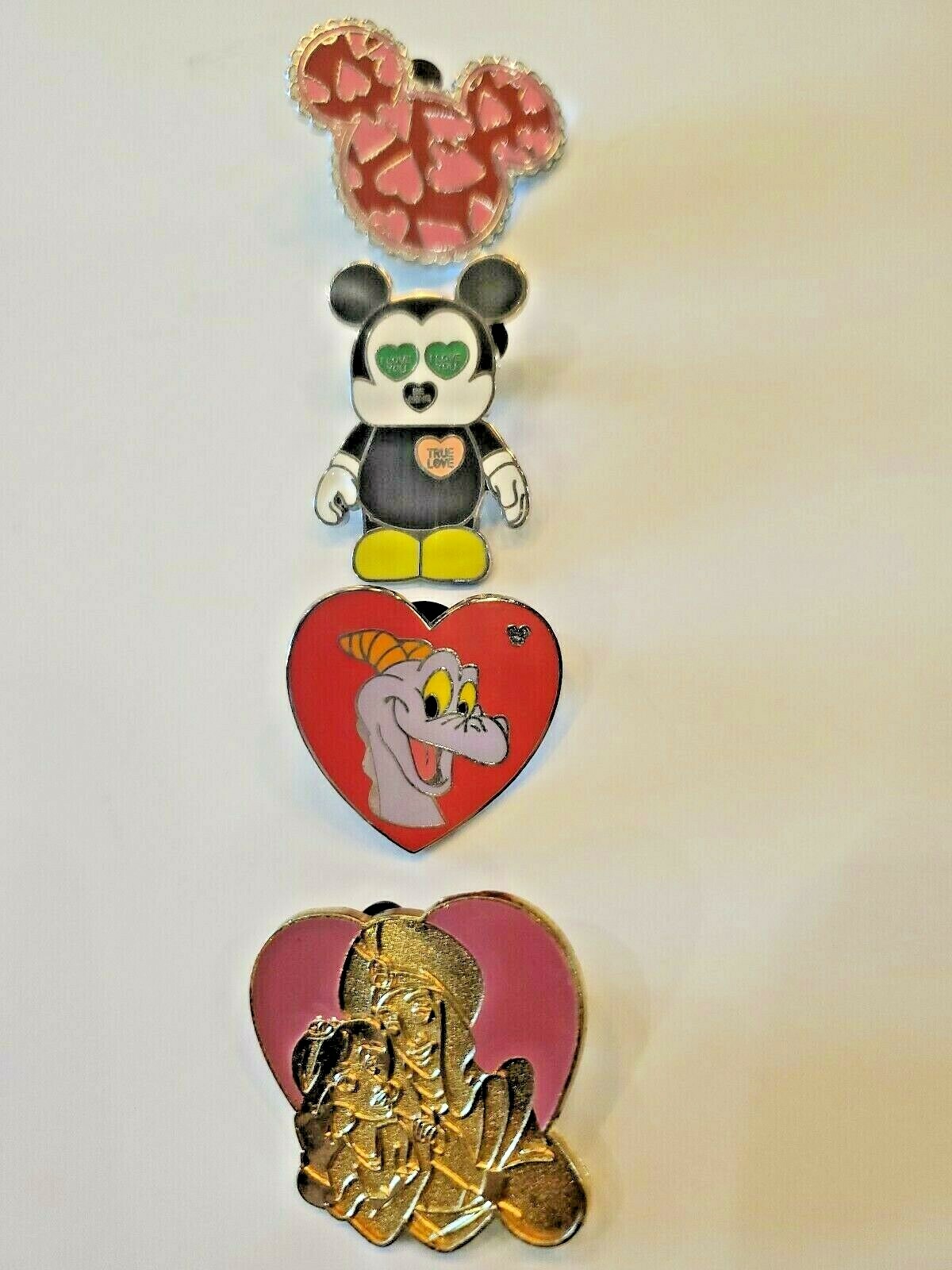 Heart Disney 4 Trading Pins Figment Aladdin Jasmine Mickey Mouse ...