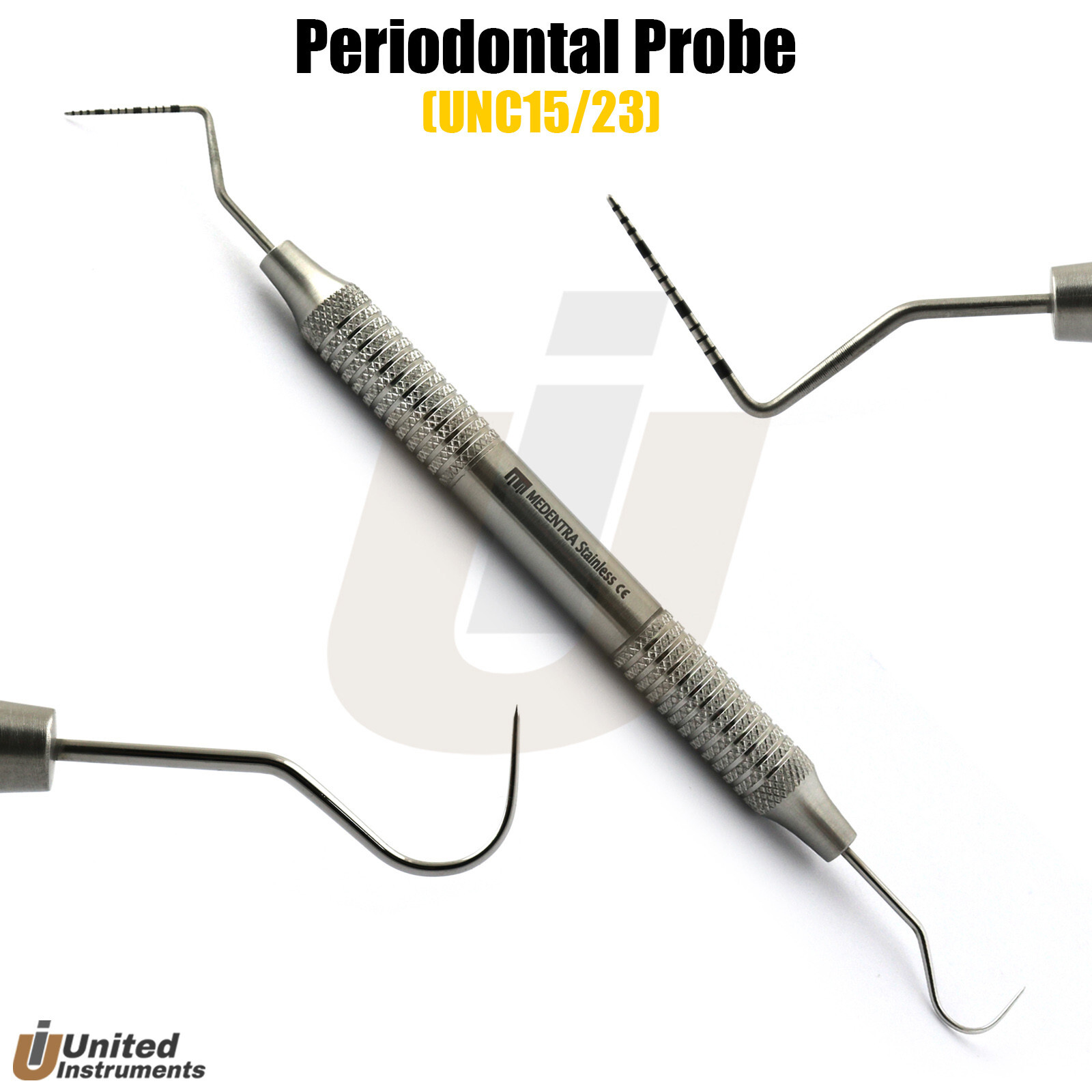 MEDENTRA Dental Perio Explorer Probe UNC15/23 Color Coded Hollow Handle ...