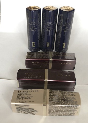 Lot of 6- Avon Beyond Color Lipcolor, Lipstick & Double Impact NEW ...