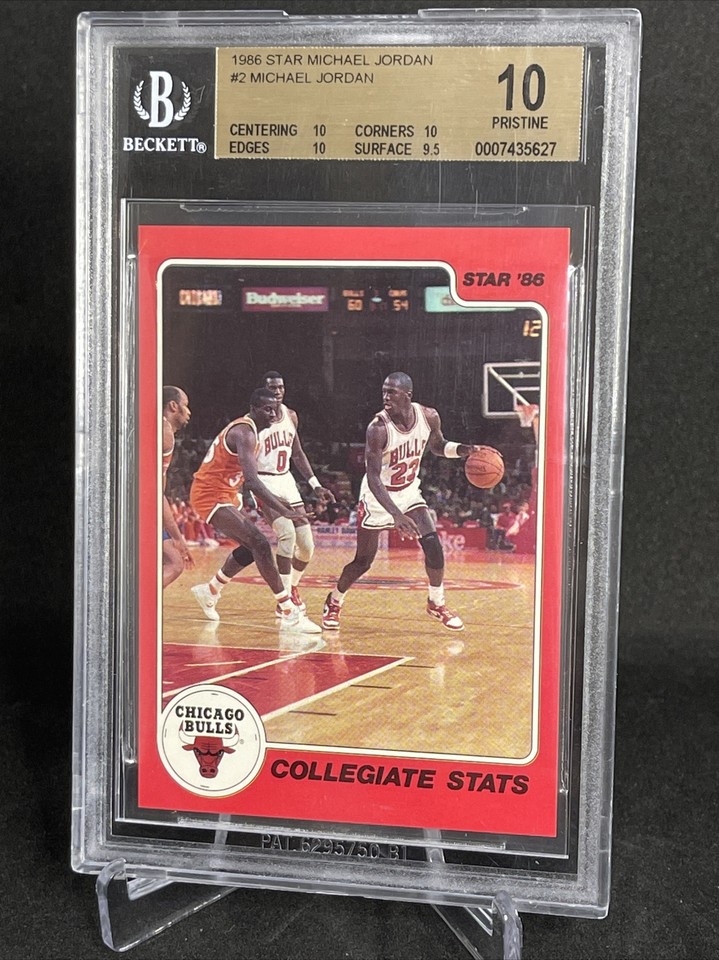 MICHAEL JORDAN XRC RC ROOKIE 1985-86 STAR #2 B4 FLEER BGS 10 PRISTINE 1 ...