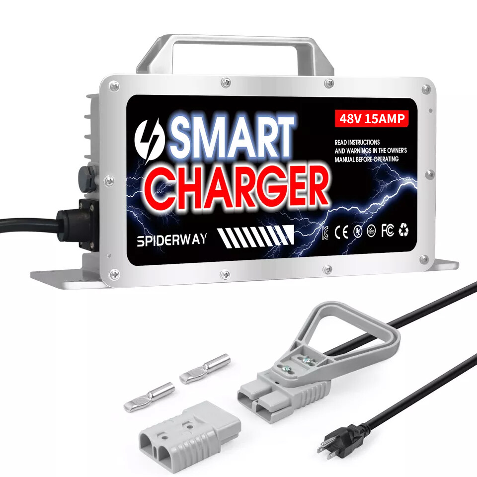 48 Volt 15 Amp Battery Charger Anderson Plug for EZGO Club Car Yamaha ...