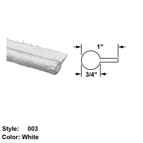 High Temp Chemical Resistant Flange Mount Rope Edge Seal O'all Wd. 1" x ...