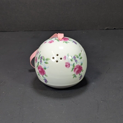 Ceramic Pomander Ball Scentomander Andre Richard Pink Banded Floral ...
