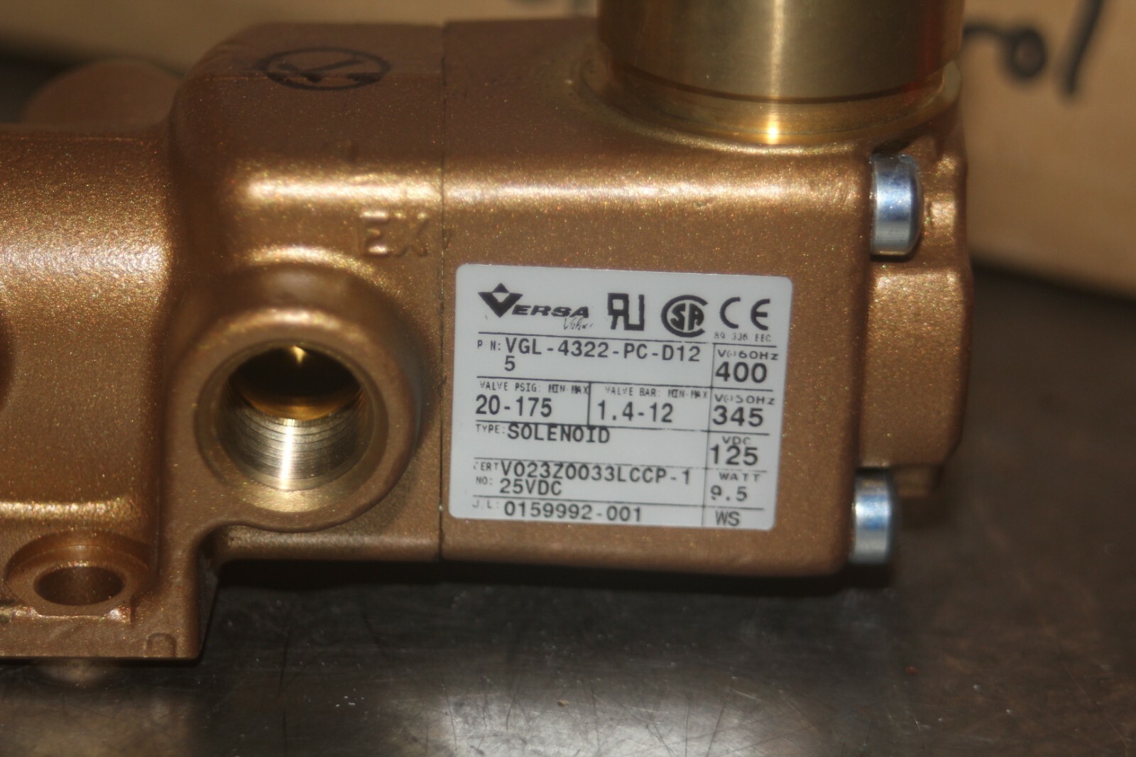 Versa 4-Way Solenoid Valve VGL-4322-PC-D125 | eBay