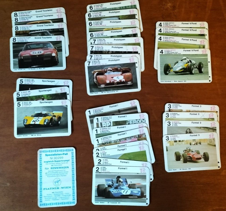 Vintage Quartett German Trump Card Game - 1970s - Renn-Wagen 299 Racing ...