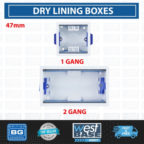 DRY LINING BACK BOX Plasterboard Patress Single DOUBLE Gang Wall Socket ...