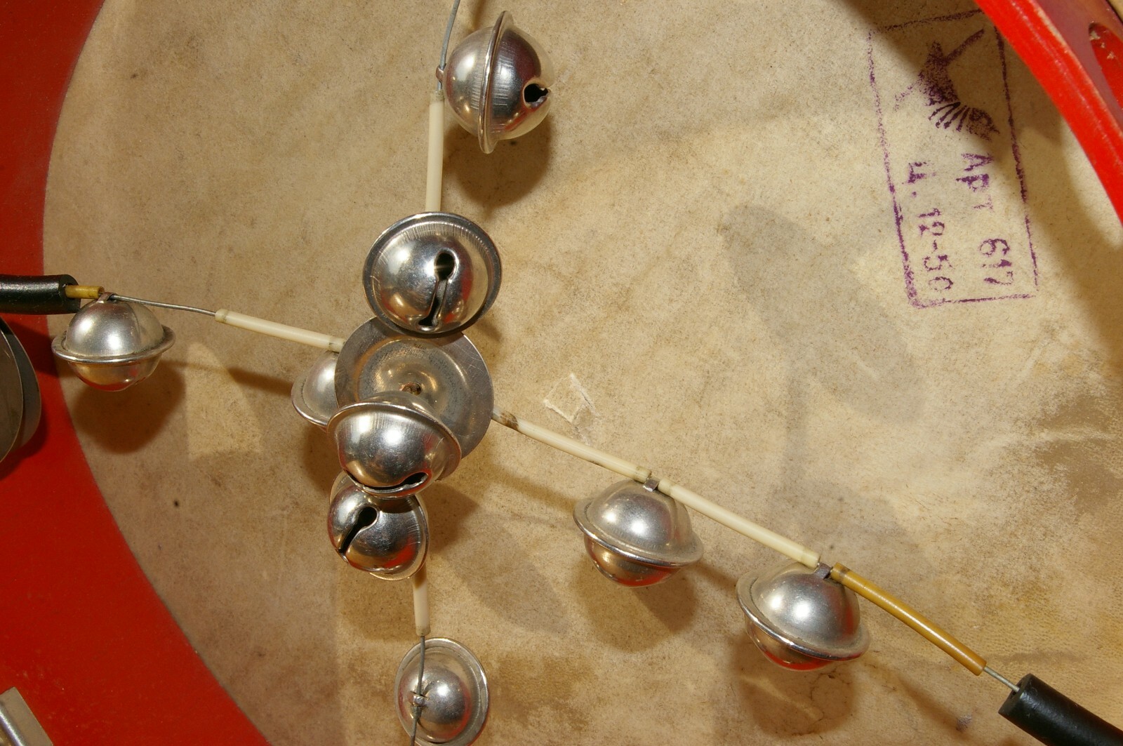 Antique Soviet musical instrument - a tambourine. Concert Percussion ...