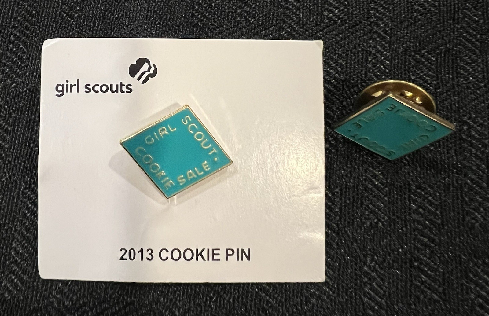 NEW SET OF 2 Girl Scouts Cookie Pins 2013 Senior Cadette Junior Brownie ...