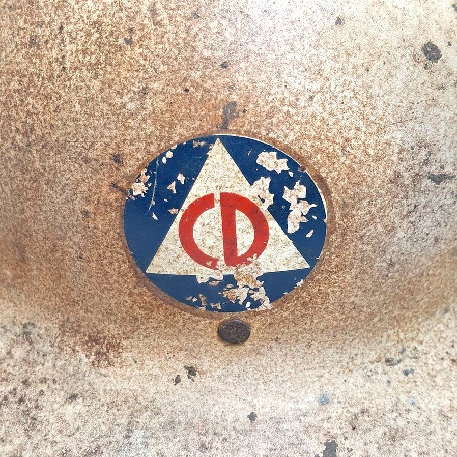 Vintage US Gov't Civil Defense Metal Air Raid Warden Helmet Hard Hat | eBay