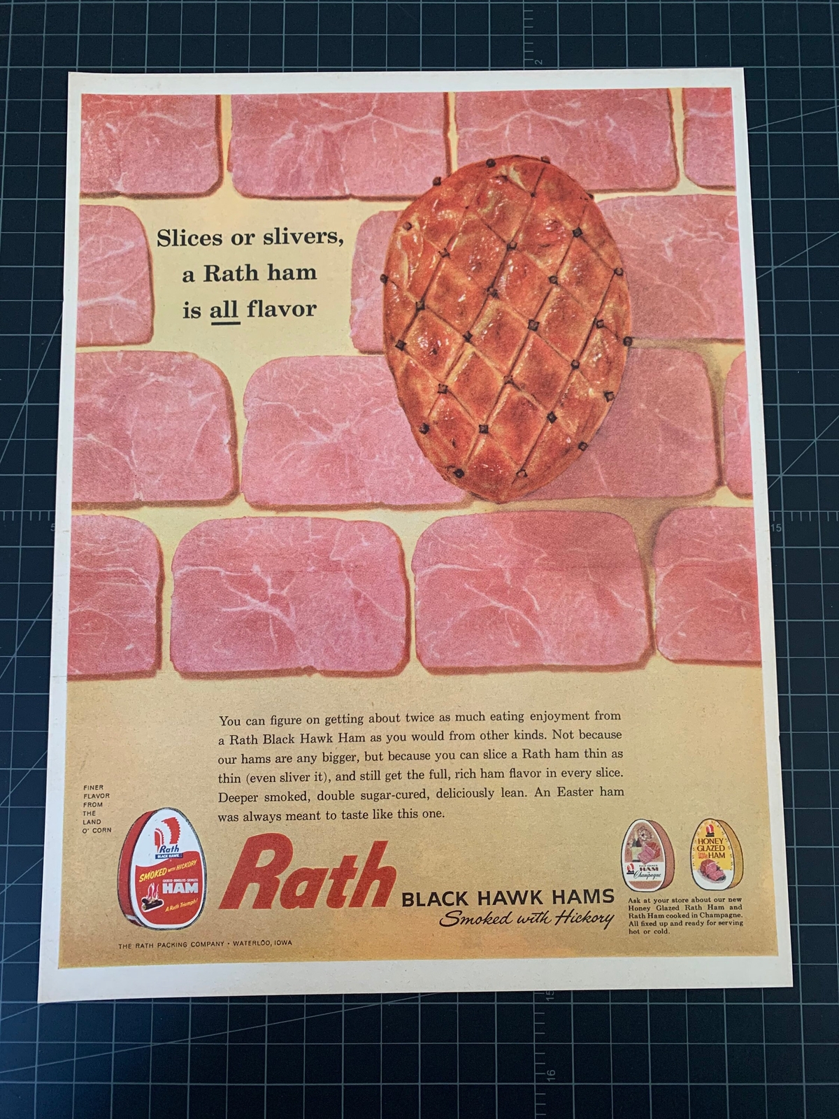 Vintage 1960s Rath Ham Print Ad | eBay