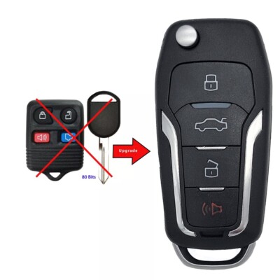 2008 AKS KEYS Replacement for Ford Crown Victoria Flip Key Combo 4B ...