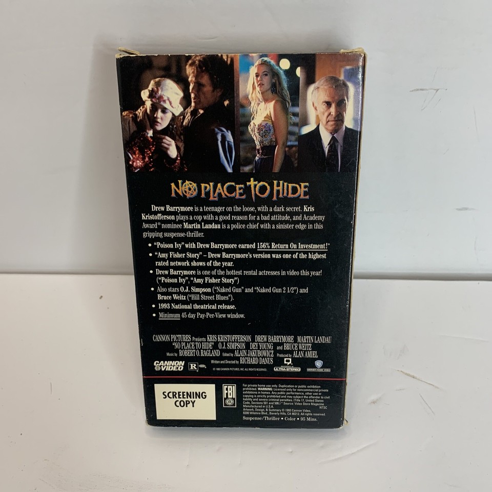 No Place to Hide (VHS Screening Copy 1993) (Kris Kristofferson/Drew ...