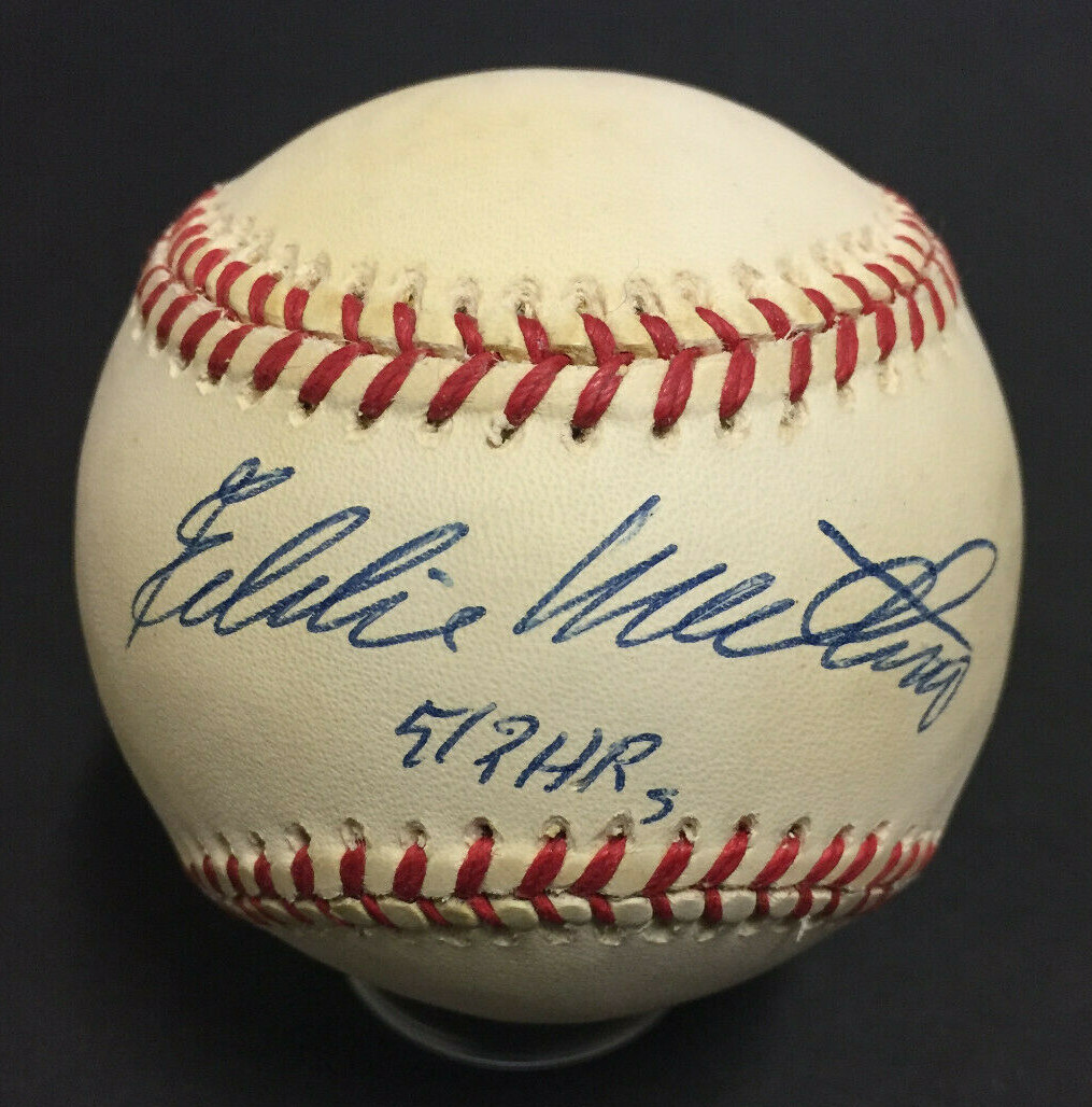 Eddie Mathews signed Official NL Baseball INS 512HRs Mint Autograph PSA ...
