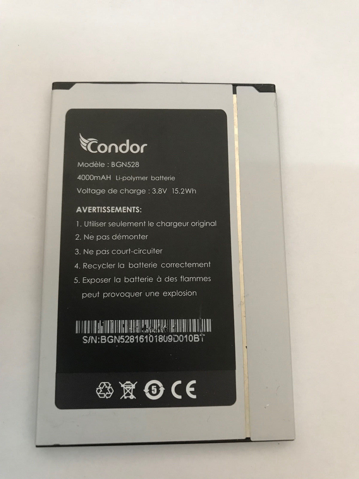 NEW Genuine Battery For Condor BGN528 4000mAh 3.8V 15.2Wh Batterie ...