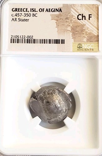 Isl Of AEGINA Turtle Stater NGC Choice Fine Ancient Silver Coin | eBay