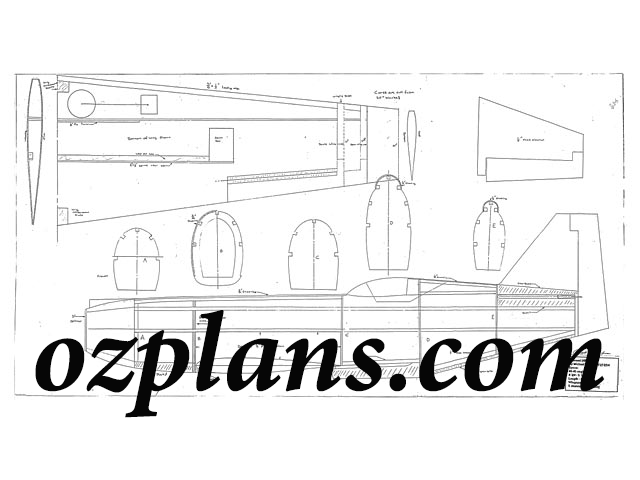 Reno Air Racer Tsunami 44" WS PRINTED RC MODEL AIRPLANE PLANS TEMPLATES ...