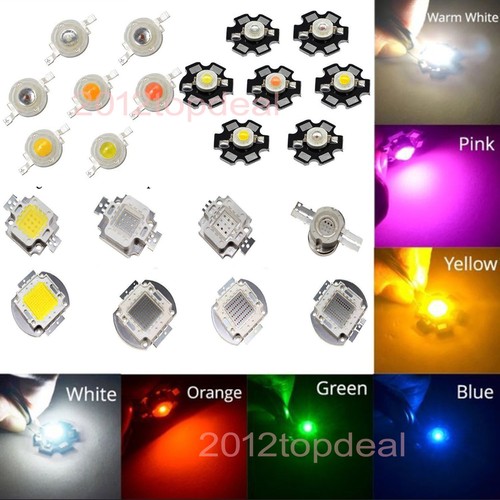 1W 3W 10W 20W 50W 100W 3V-36V High Power LED Lamp Light COB SMD Bulb ...