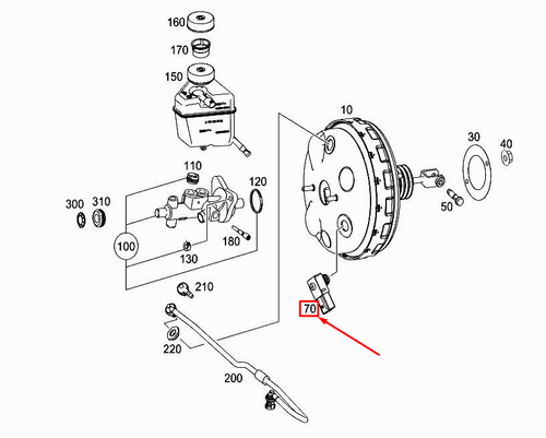 NEW MERCEDES-BENZ SLK R172 BRAKE UNIT VACUUM SENSOR A0009054804 | eBay