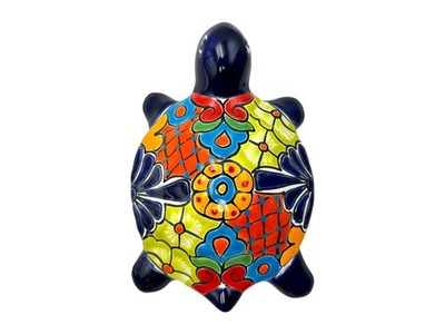 Talavera Sea Turtle Sculpture Cute Mexican Pottery Home Decor Folk Art ...