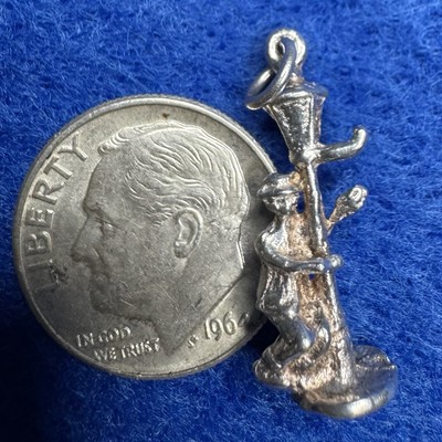 Vintage3-D 925 Charm Bum Leaning On A Light pole/ Lamp Pole 1.5 Grams ...
