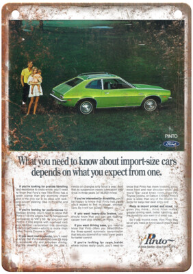 Vintage 1971 Ford Pinto 2 Ad Retro Look Metal Sign A8053 | eBay