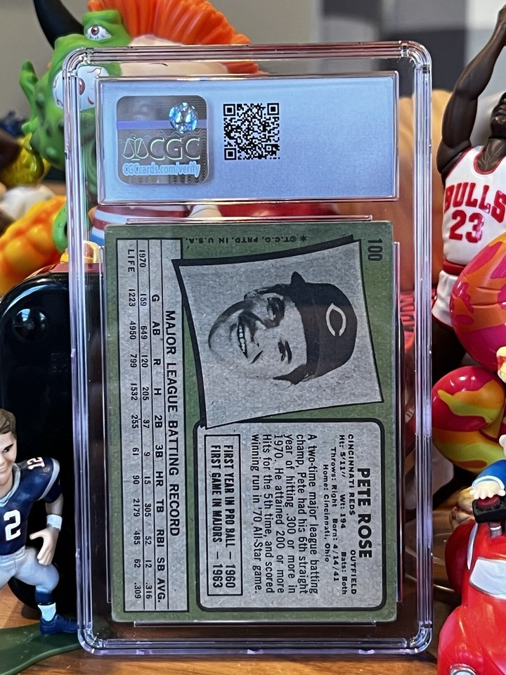 1971 Topps #100 Pete Rose Cincinnati Reds CGC Authentic Rare Card Exc ...