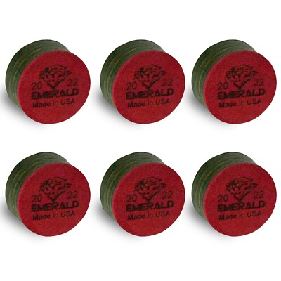 6 TIGER EMERALD Laminated Pool CUE TIPS - 13 or 14 mm - AUTHORIZED ...