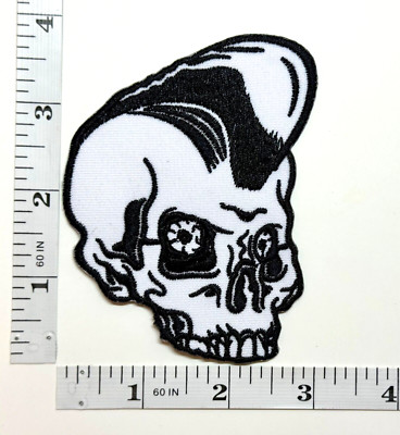 Embroidered Patch - Skull with Mohawk - NEW - Iron-on/Sew-on | eBay
