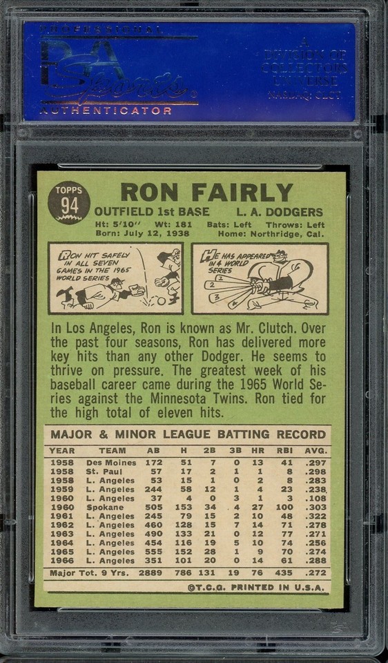 1967 Topps Baseball #94 Ron Fairly PSA 8 | eBay