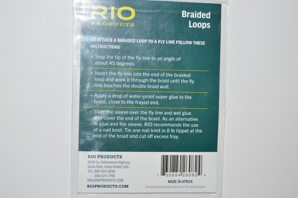 rio braided loops for lines #3 - #6 attach to fly line | eBay
