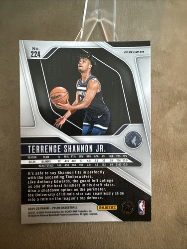 2024-25 Panini Prizm #224 Terrence Shannon Jr Silver Prizm RC Rookie | eBay