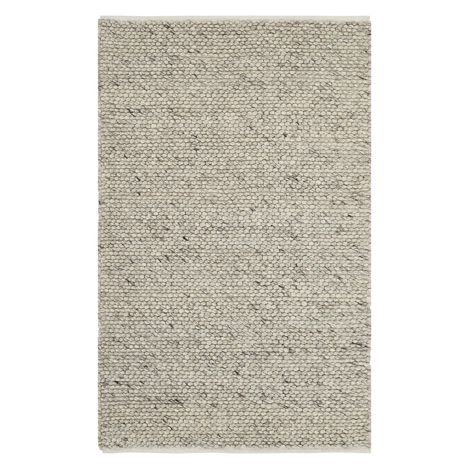 SMALL LARGE THICK LIGHT GREY PEBBLES BOBBLY 100% WOOL 3D SAVANNAH RUG ...