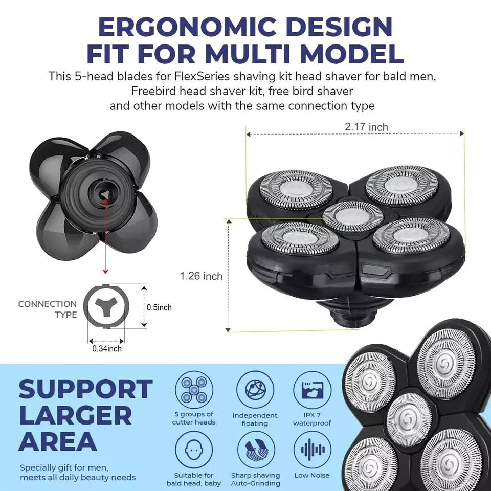 3 PACK Replacement Blades for Freebird Flex Series Head Shaver ...