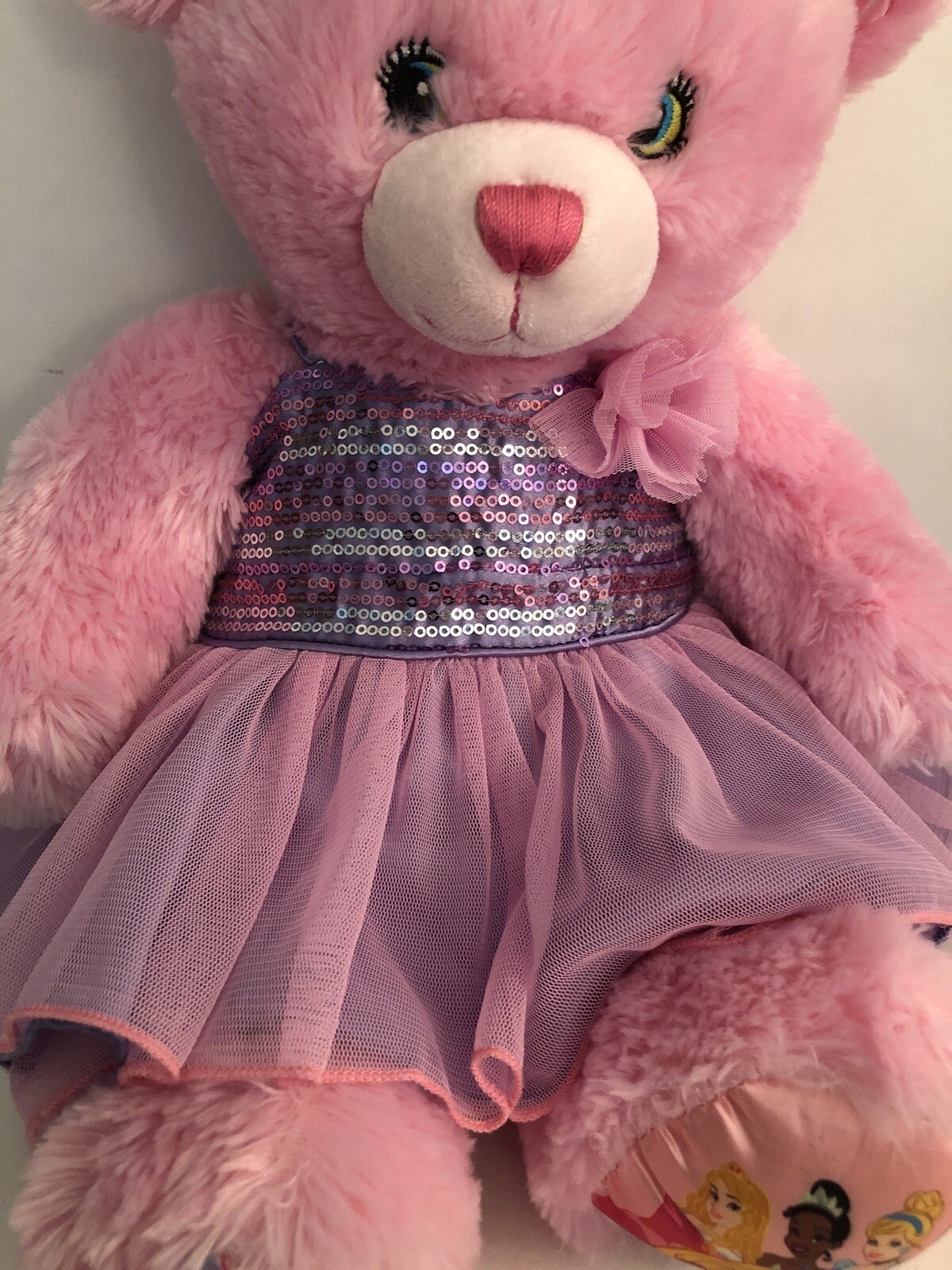 Build A Bear Pink Princess Bear With Purple Tiara And Dress | eBay